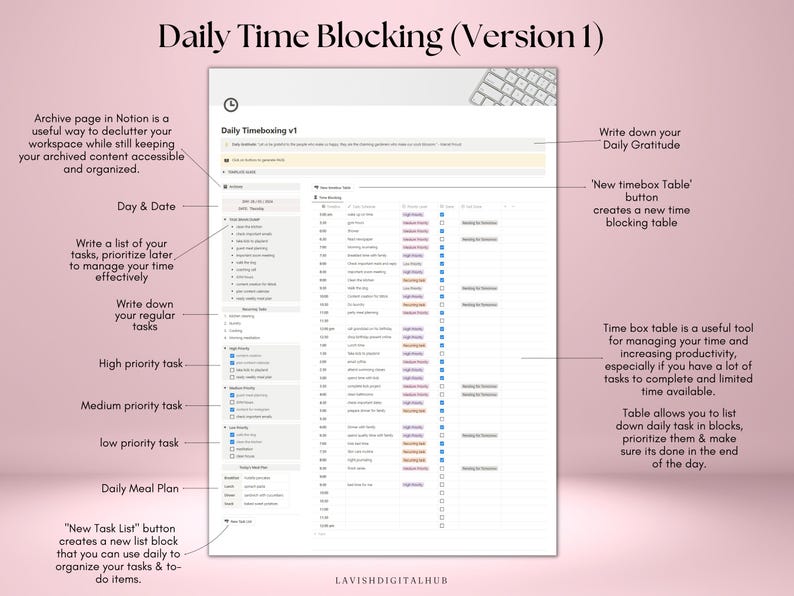 Timeboxing Planner for Daily Schedule, Productivity and Time Management ...
