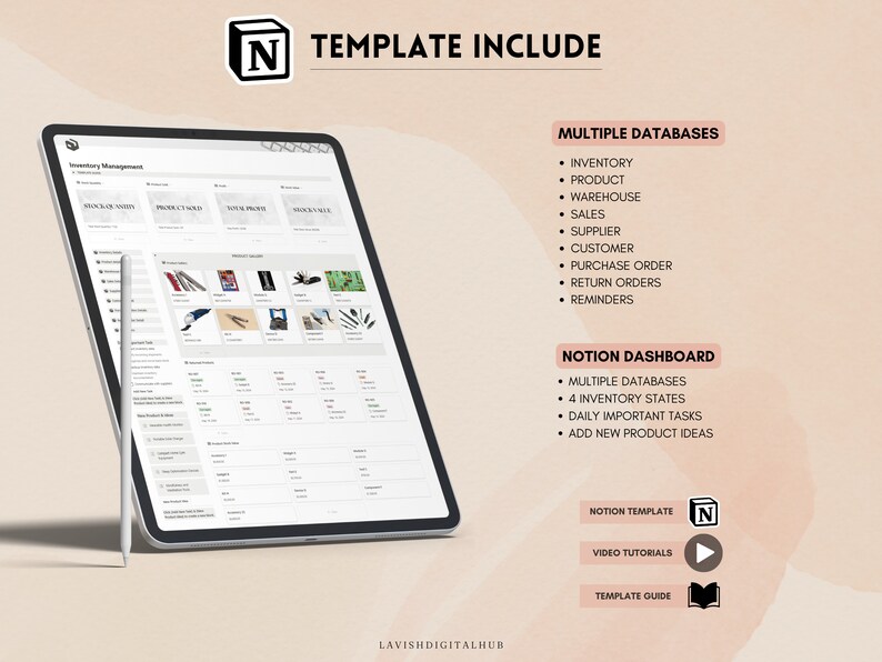 Stock & Inventory Management Notion Template, Small Business Ecommerce ...