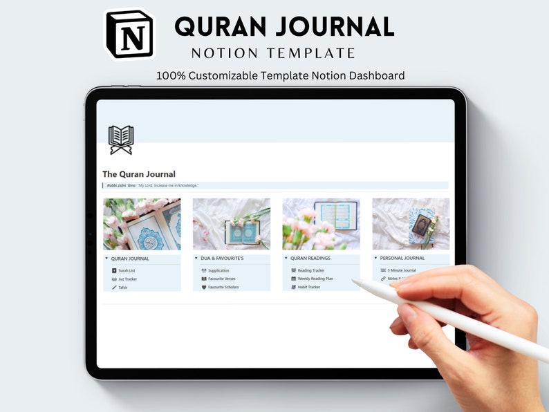 Quran Journal Notion Template, Digital Muslim Planner, Deen Journal ...