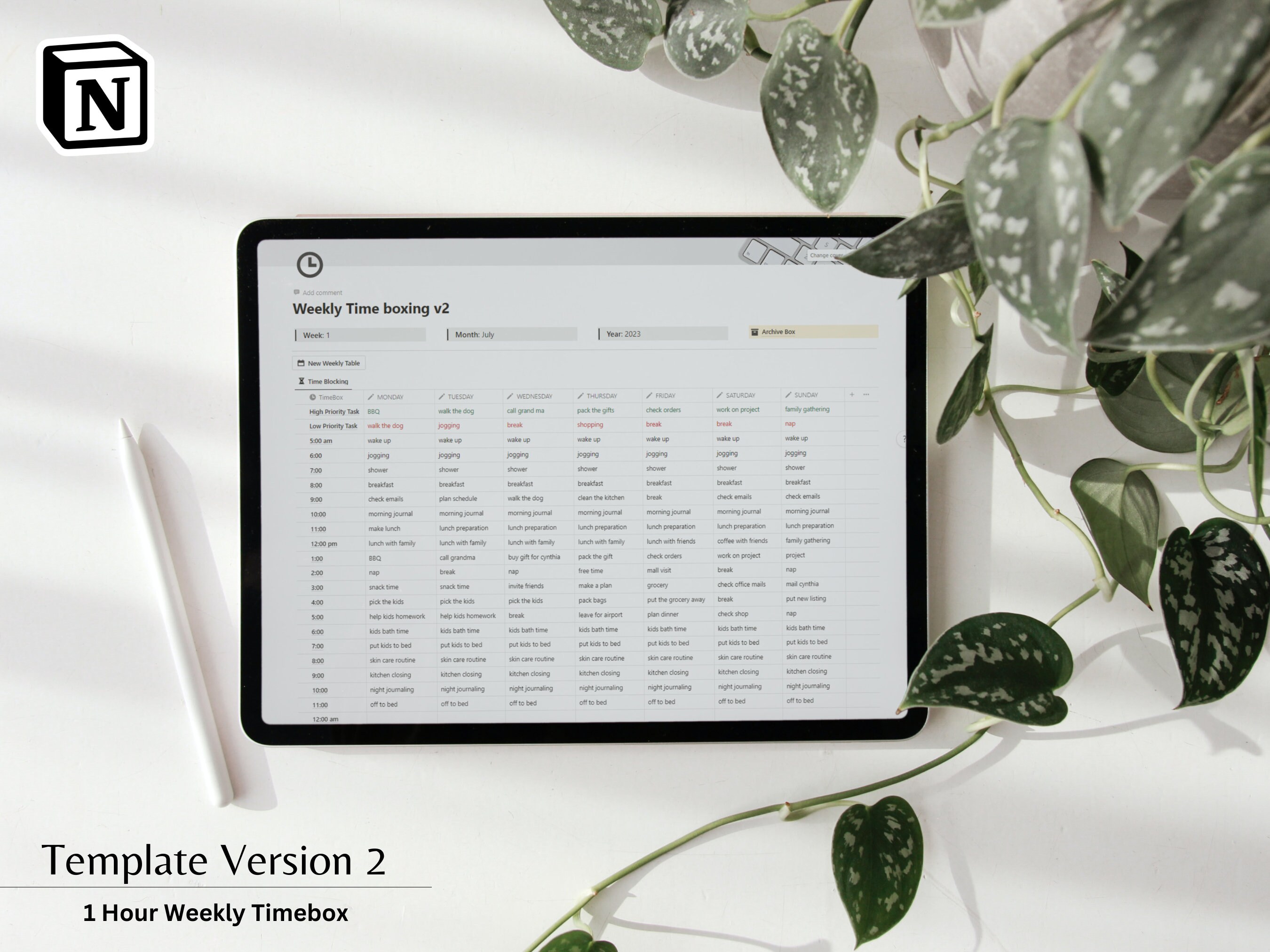 Timeboxing Planner for Weekly Schedule, Productivity and Time ...