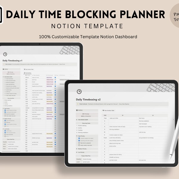 Notion Daily Schedule - Etsy