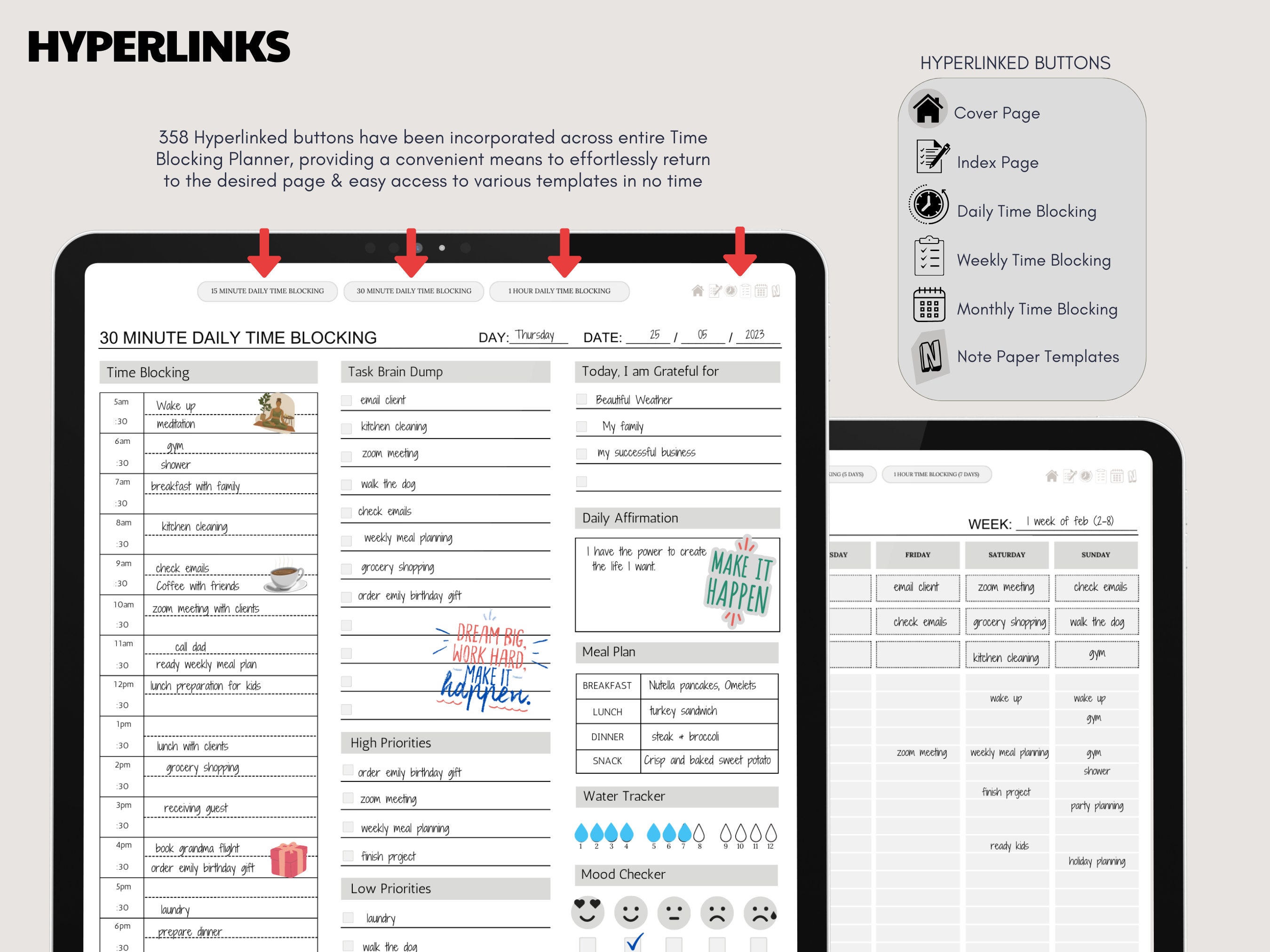 Time Blocking Planner, Daily & Weekly Time Blocking, Monthly Calendar ...
