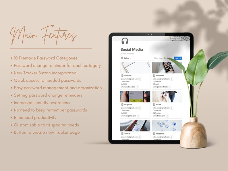 Password Tracker Notion Template Password Book Password - Etsy