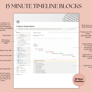 15 Minute Planner Time Blocking Notion Template, Daily Time Boxing Planner, Productivity and ...