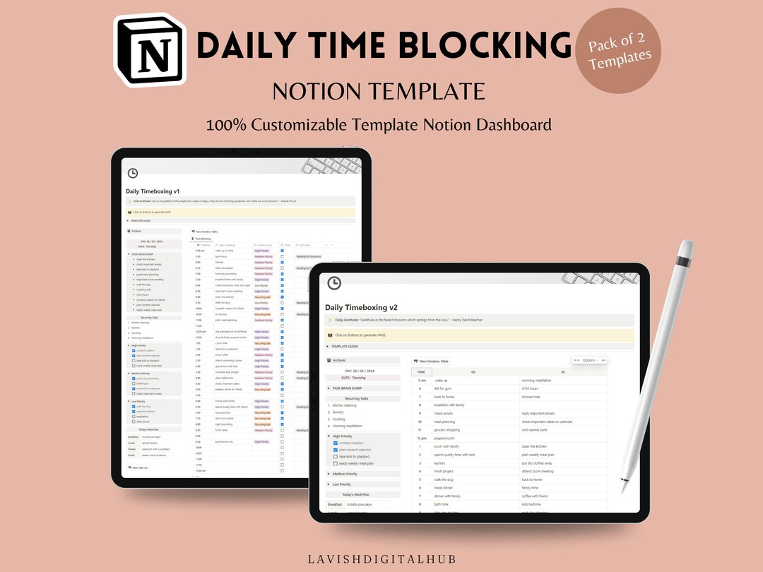 Timeboxing Planner for Daily Schedule, Productivity and Time Management ...