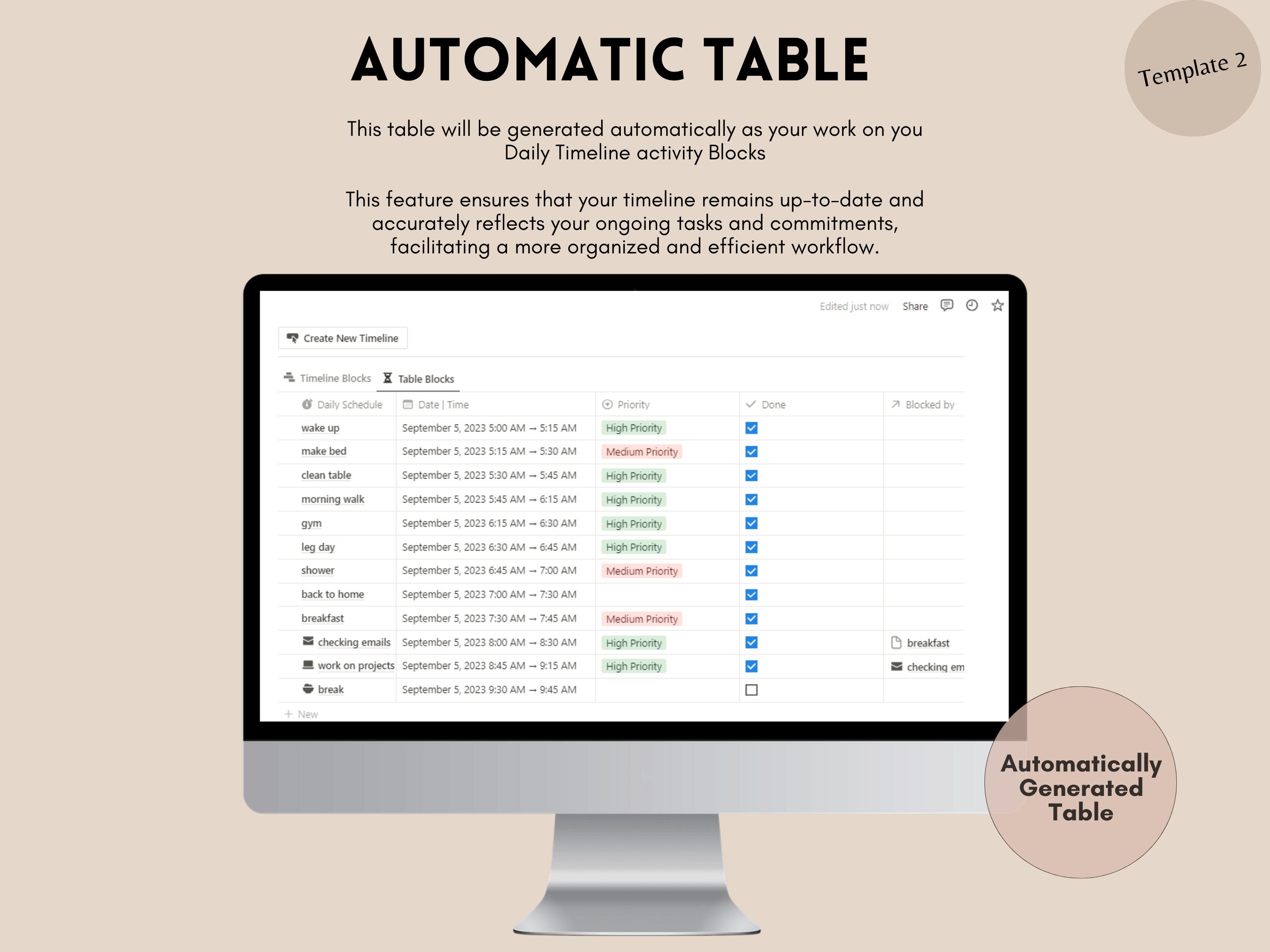 15 Minute Planner Time Blocking Notion Template, Daily Time Boxing ...