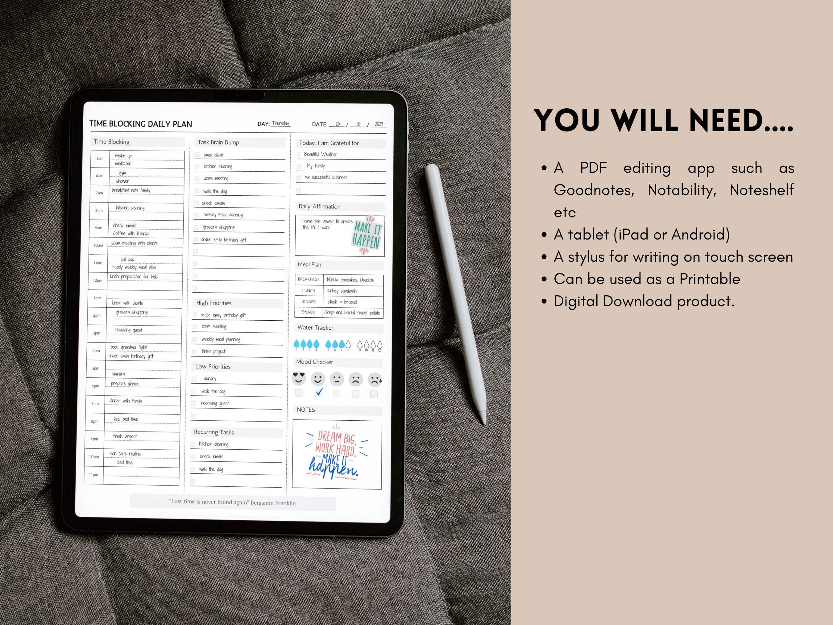 Timeboxing Planner for Daily Schedule, Productivity, Time Management ...