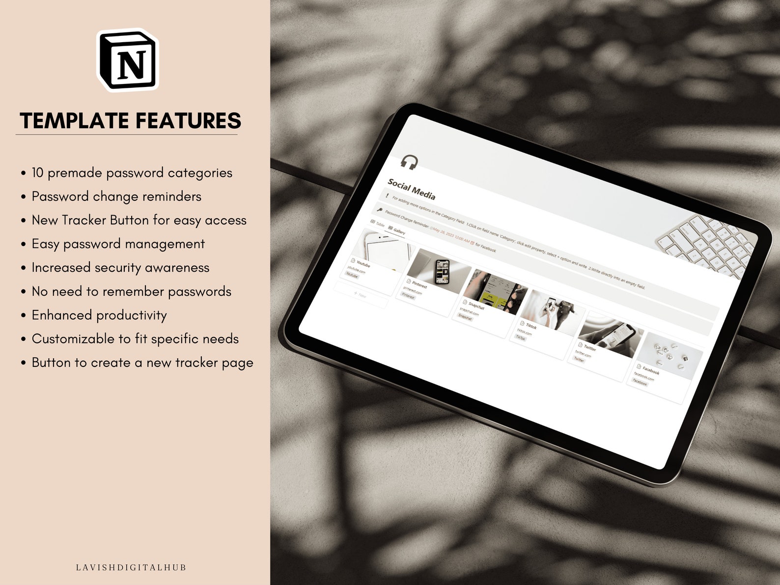 Password Tracker Notion Template, Password Book, Password Keeper ...