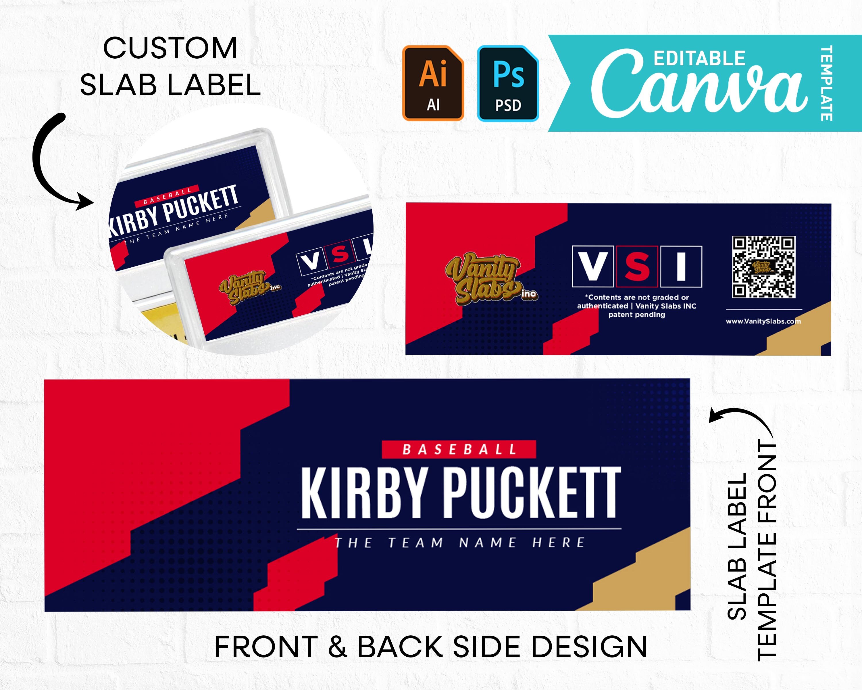 Sports Label Design for Slab Holder Trading Card Label - Etsy