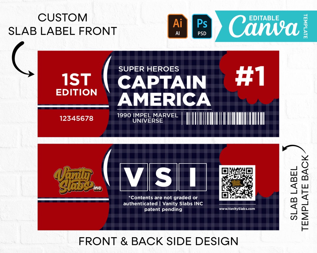 Custom Label Design, DIY Trading Card Slab Label, LABEL for Card Slab ...
