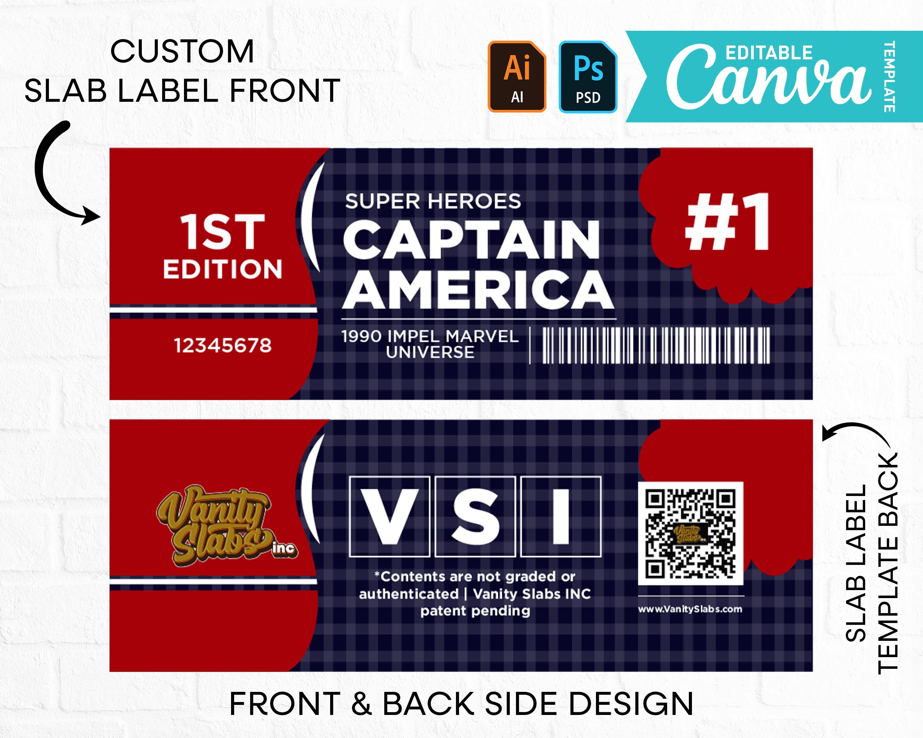Custom Label Design, DIY Trading Card Slab Label, LABEL for Card Slab ...
