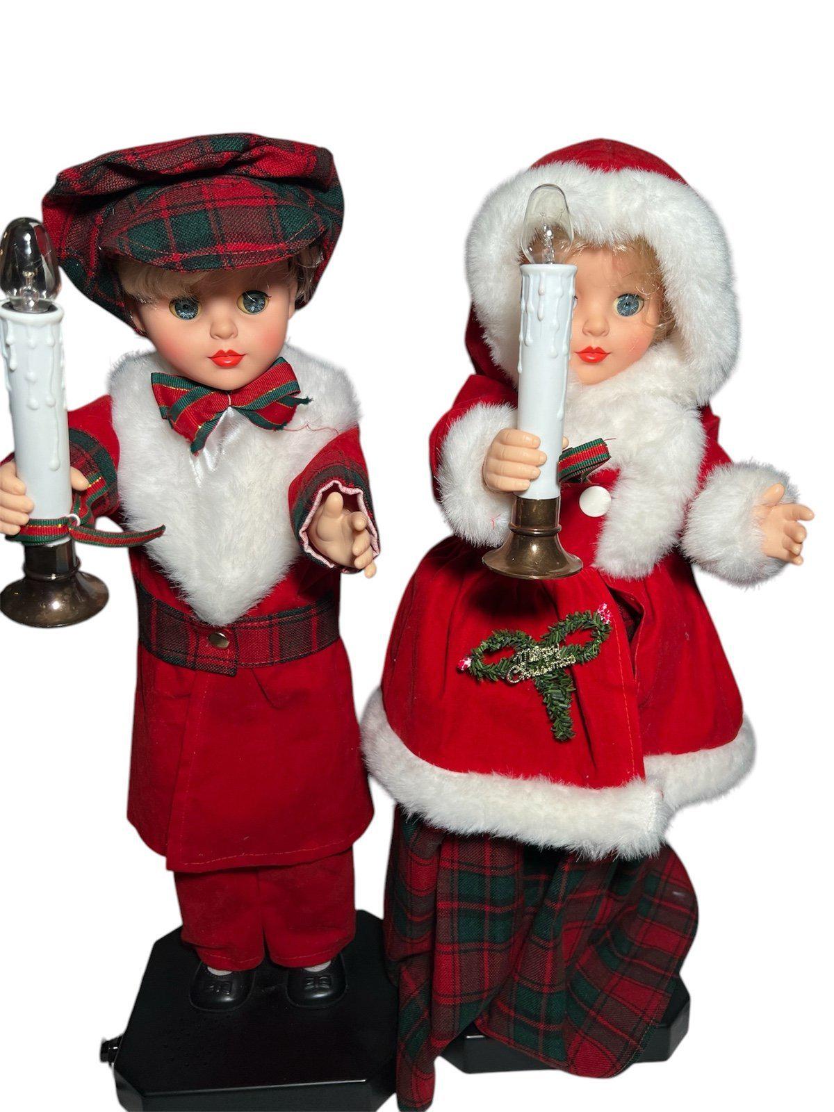 Vintage Telco Motionette Animated Christmas Carolers Boy & Girl Doll 24 ...
