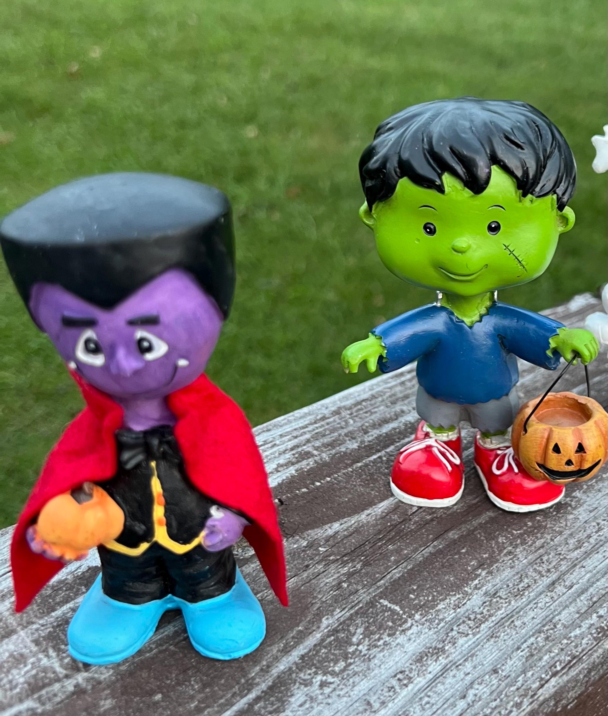Halloween Frankenstein and Dracula Figurines/bobbleheads - Etsy