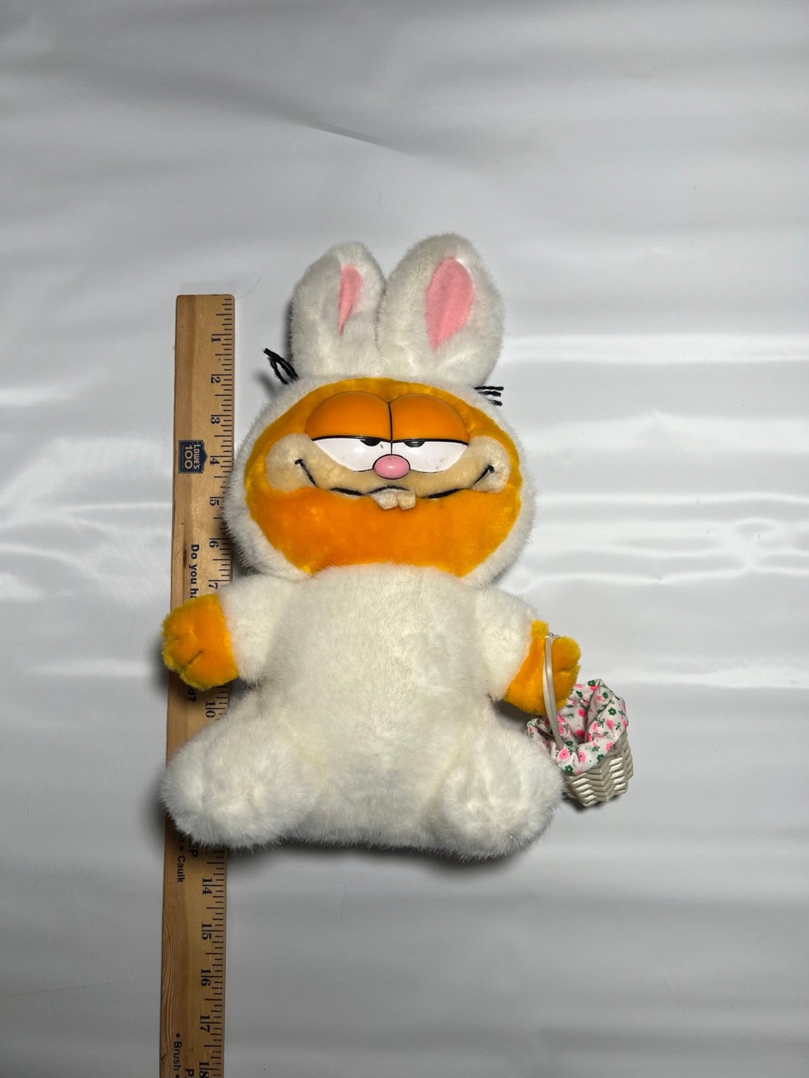 Vintage Dakin Garfield Easter Bunny Plush With Basket 12" - Etsy