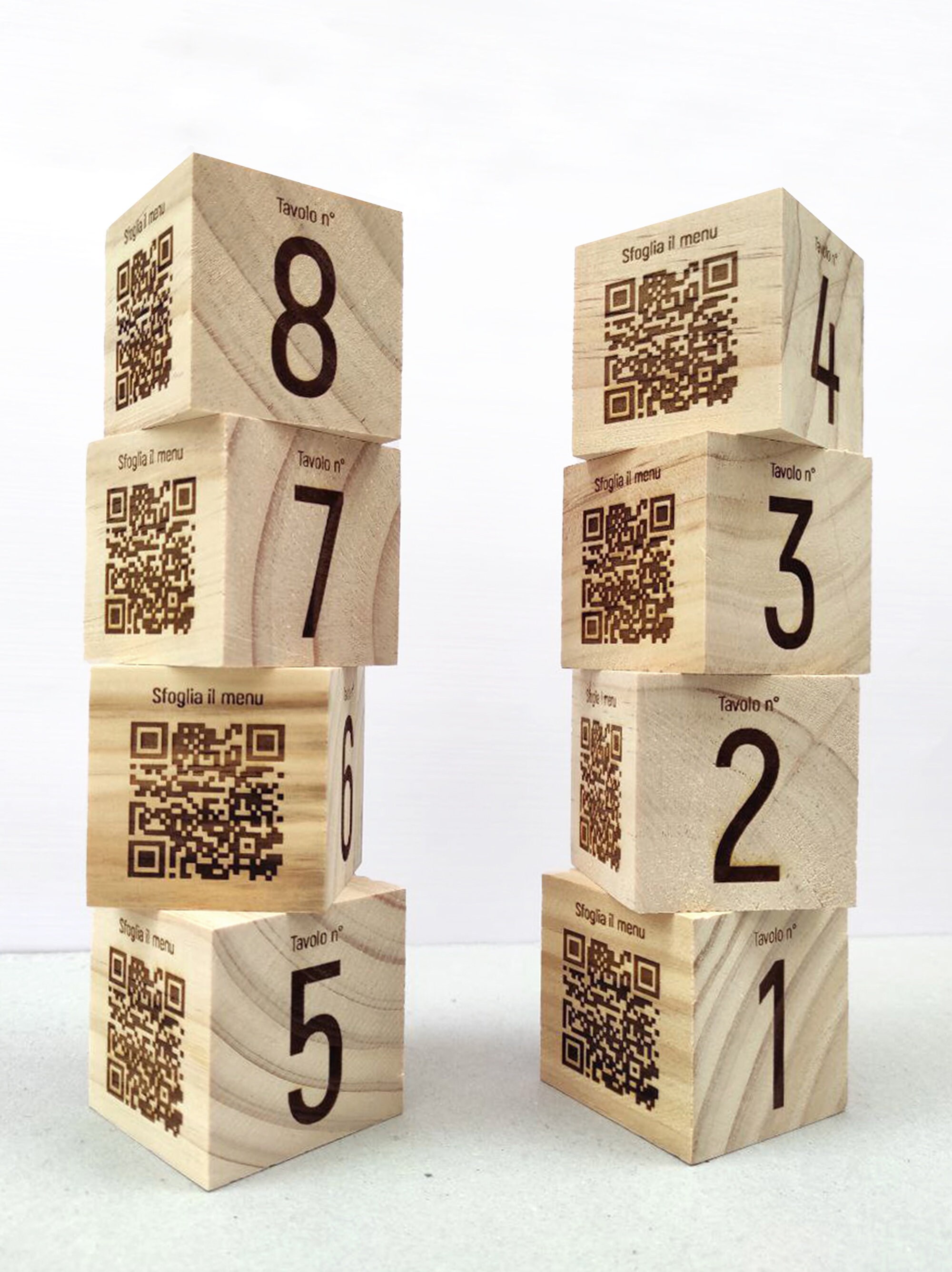 Personalized Wooden Cubes QR Code-table Marker - Etsy