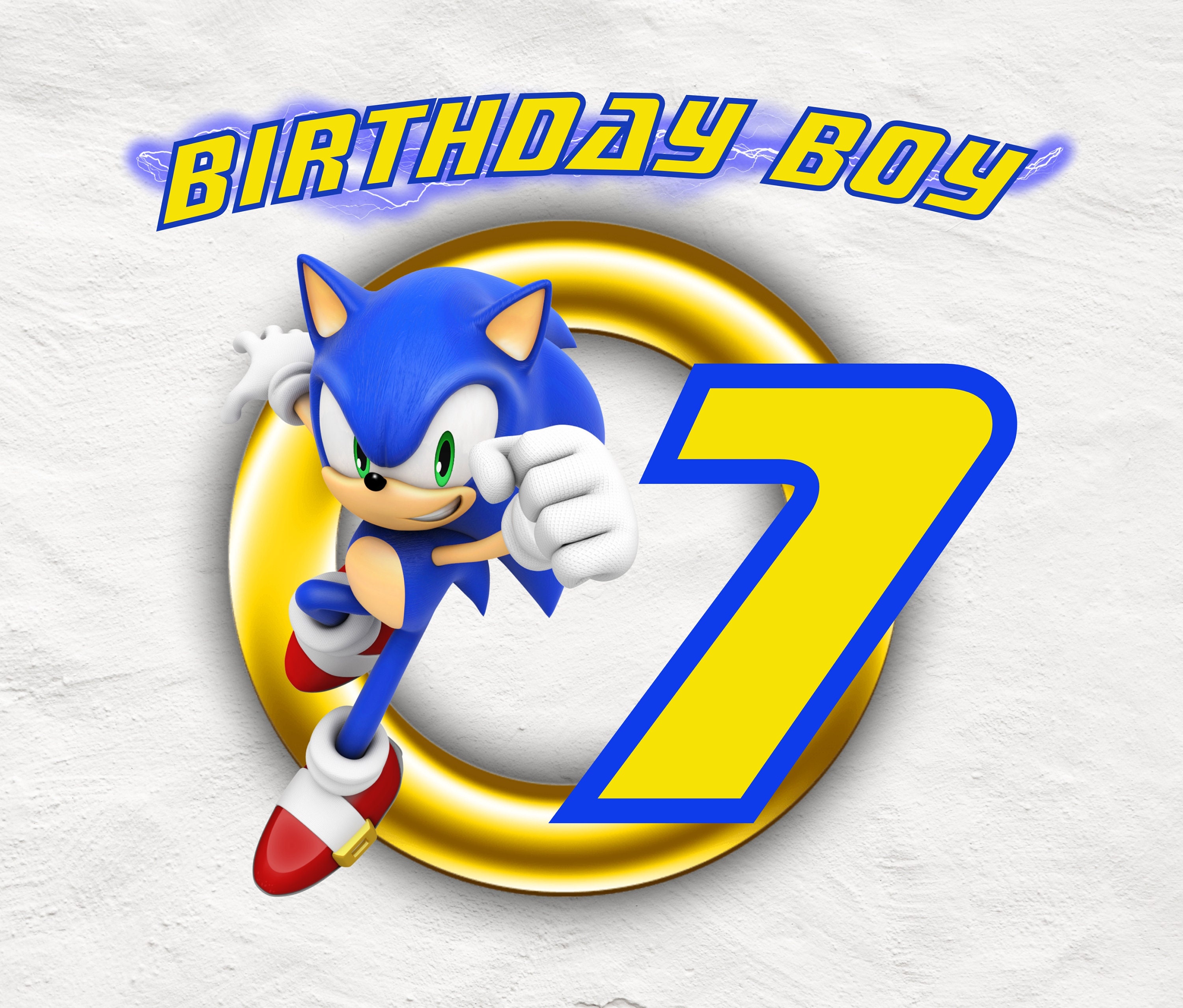 Sonic 7th Birthday Png Sonic Png Sonic Birthday Boy - Etsy