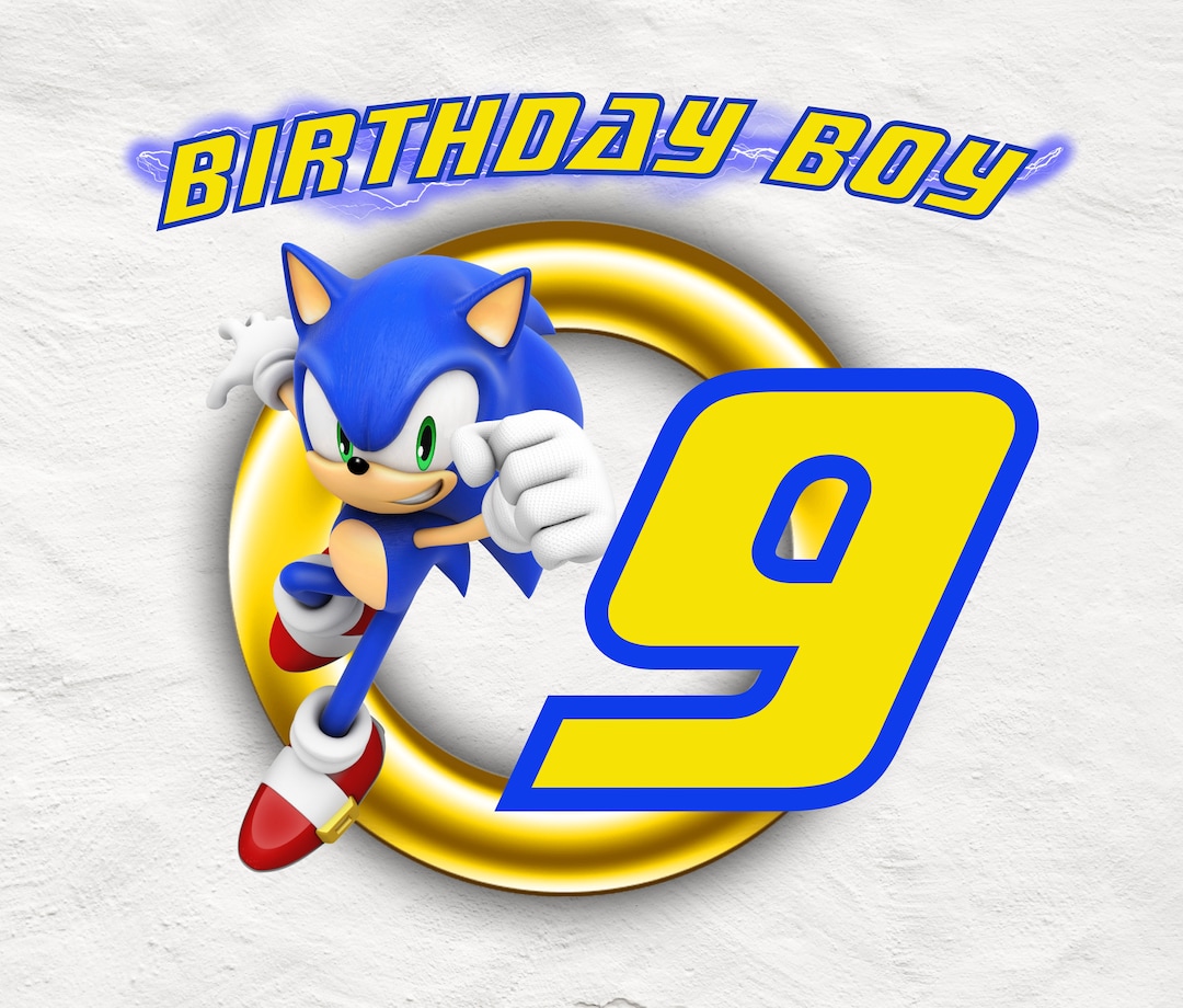Sonic Birthday Boy Png sonic 9th Birthday - Etsy