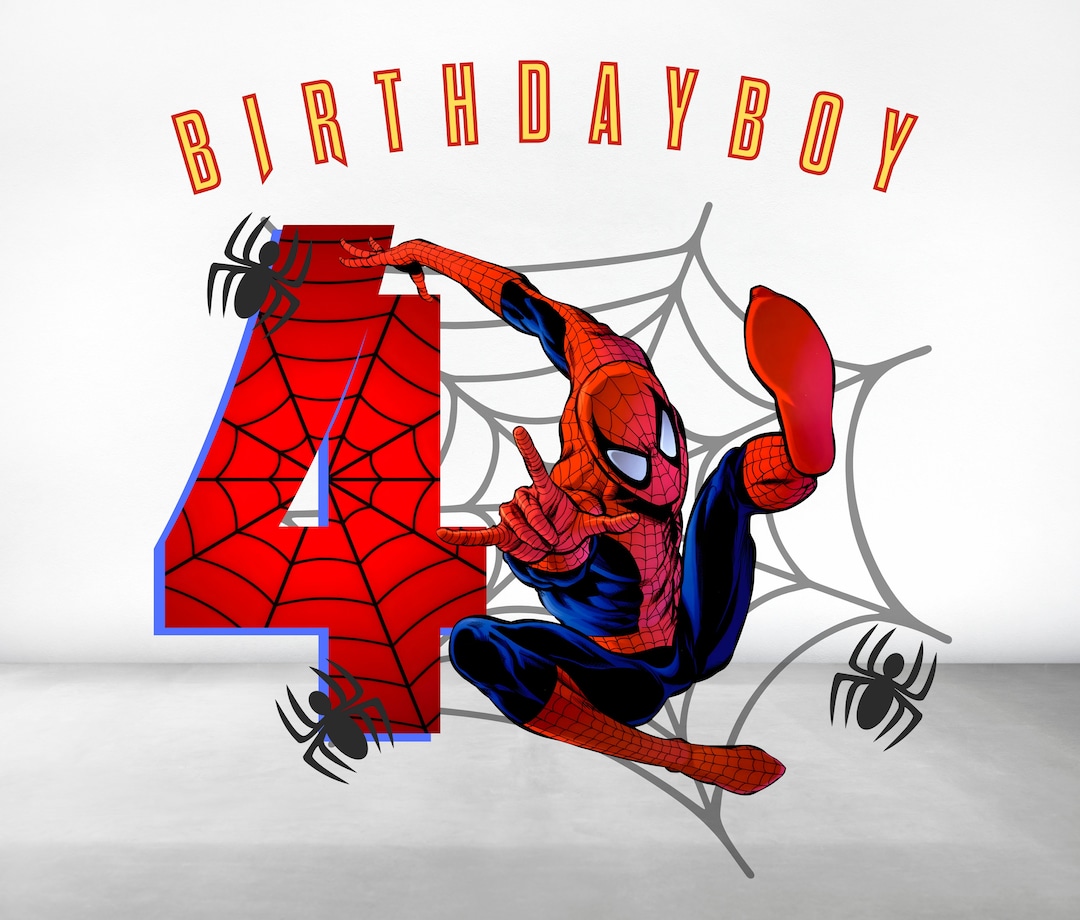 Spiderman Birthday Boy PNG 4th Birthday PNG - Etsy Australia