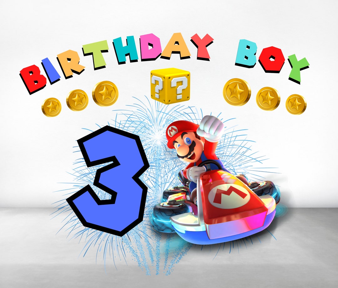 Mario Kart Birthday Png Mario birthday png Mario 3rd birthday png ...