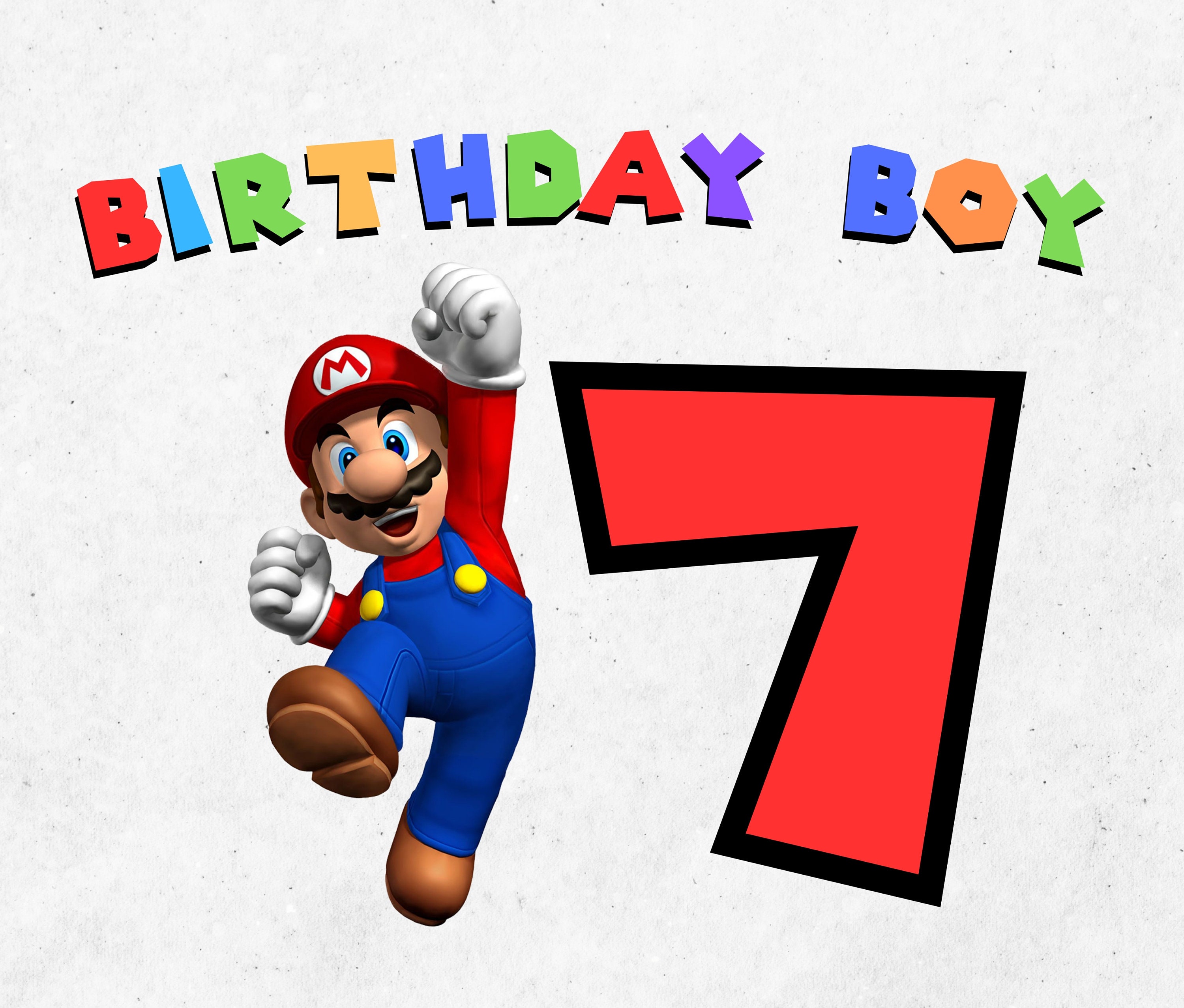 Super Mario Bros 7th Birthday Boy Png Super Mario Png - Etsy Canada