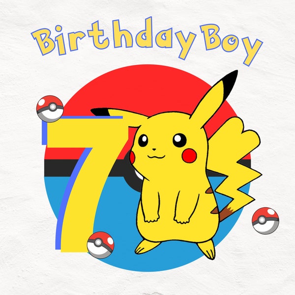 7th Birthday Pikachu - Etsy