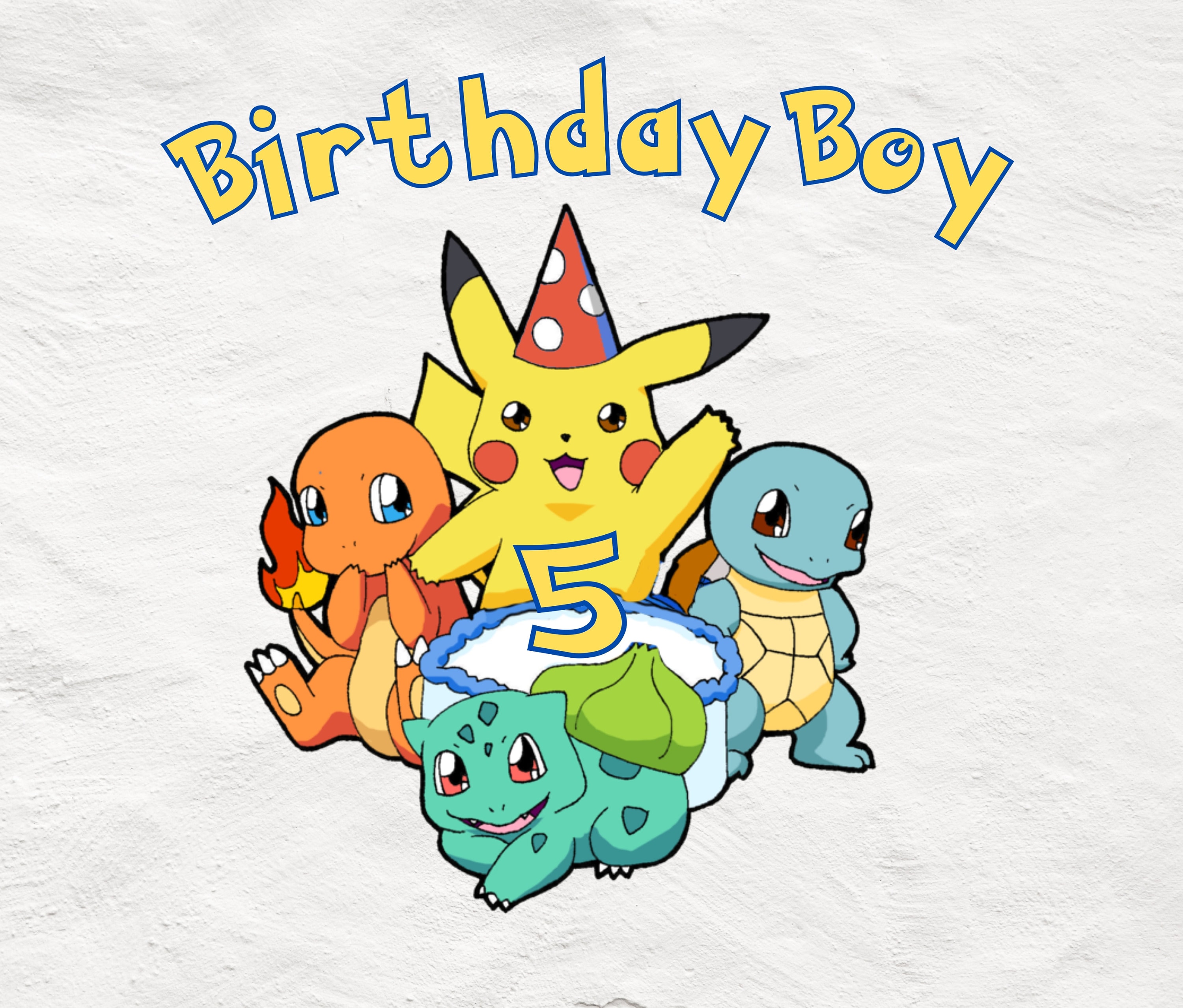 Pokemon Birthday Cake Png Pokemon 5th Birthday Png - Etsy
