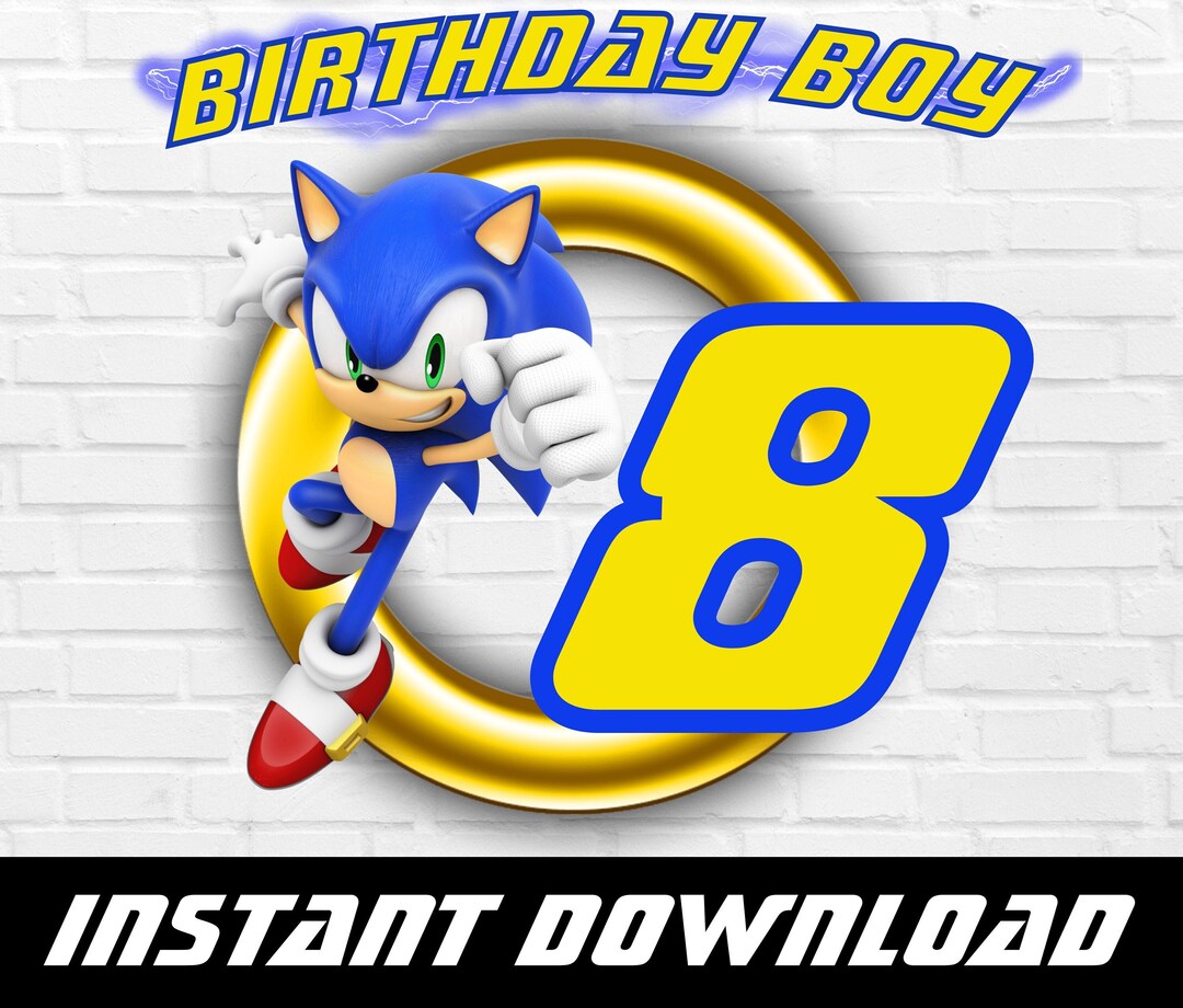 Sonic 8th Birthday Png Sonic Png 8th Birthday - Etsy
