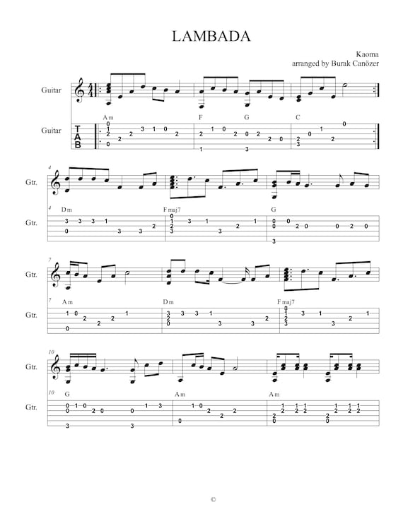 Lambada Guitar Chords