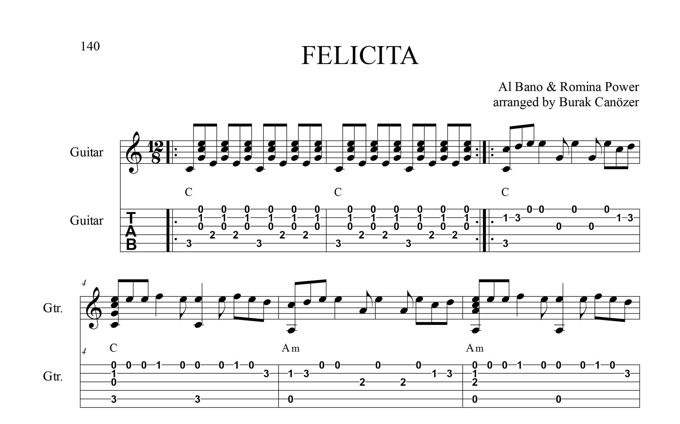 Felicita! Fingerstyle Guitar Tabs - Etsy
