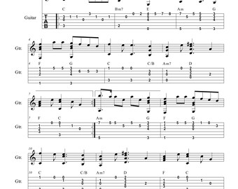 La Luna Fingerstyle Guitar Tabs - Etsy