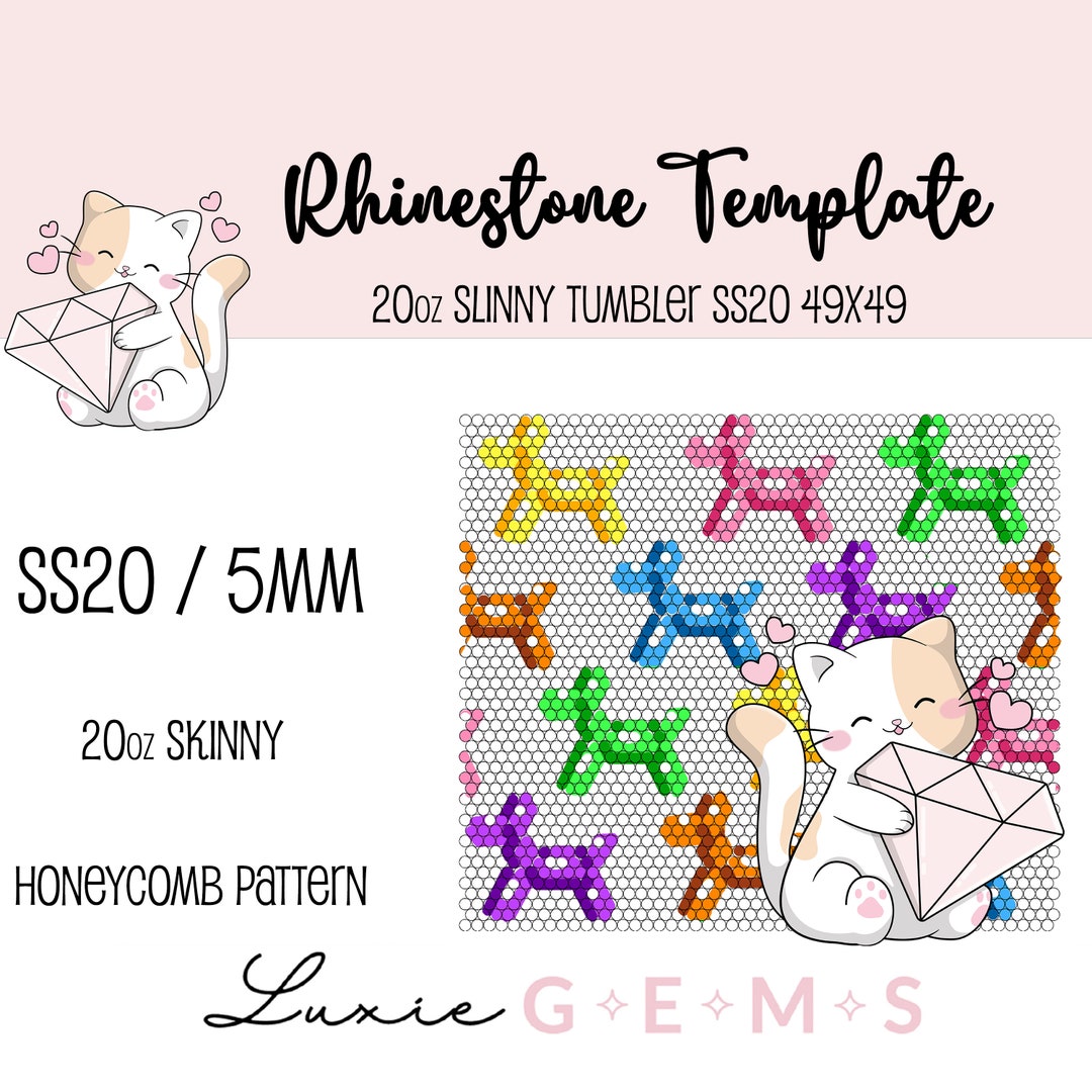 20oz Colorful Balloon Dog Rhinestone Honeycomb Template Pattern for ...