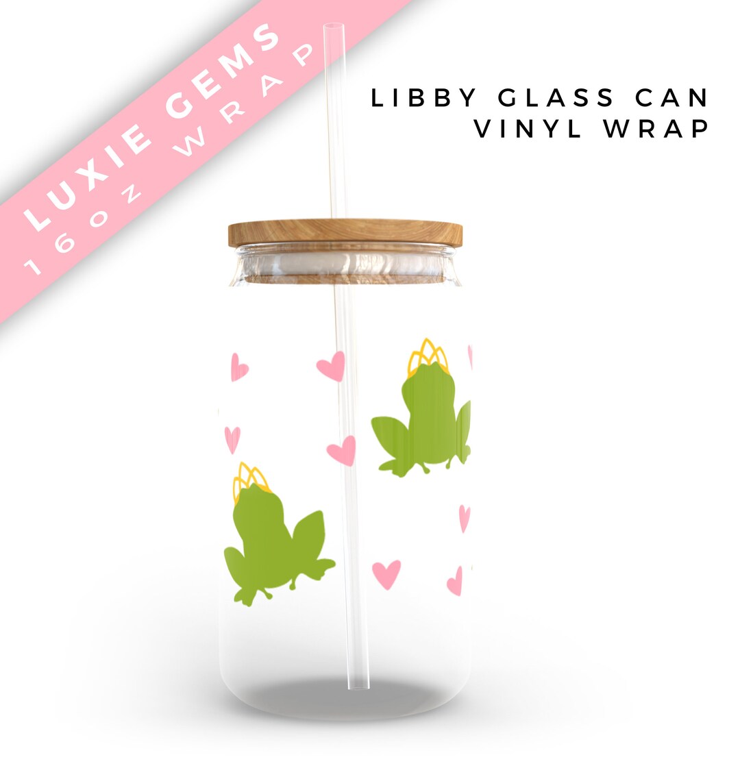 Princess Frog 16oz Libby Glass Can Wrap Permanent Vinyl GC134 - Etsy