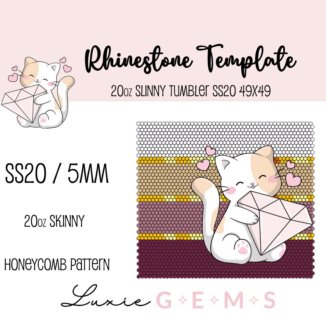 20oz Autumn Plum Color Block Rhinestone Honeycomb Template Pattern for ...