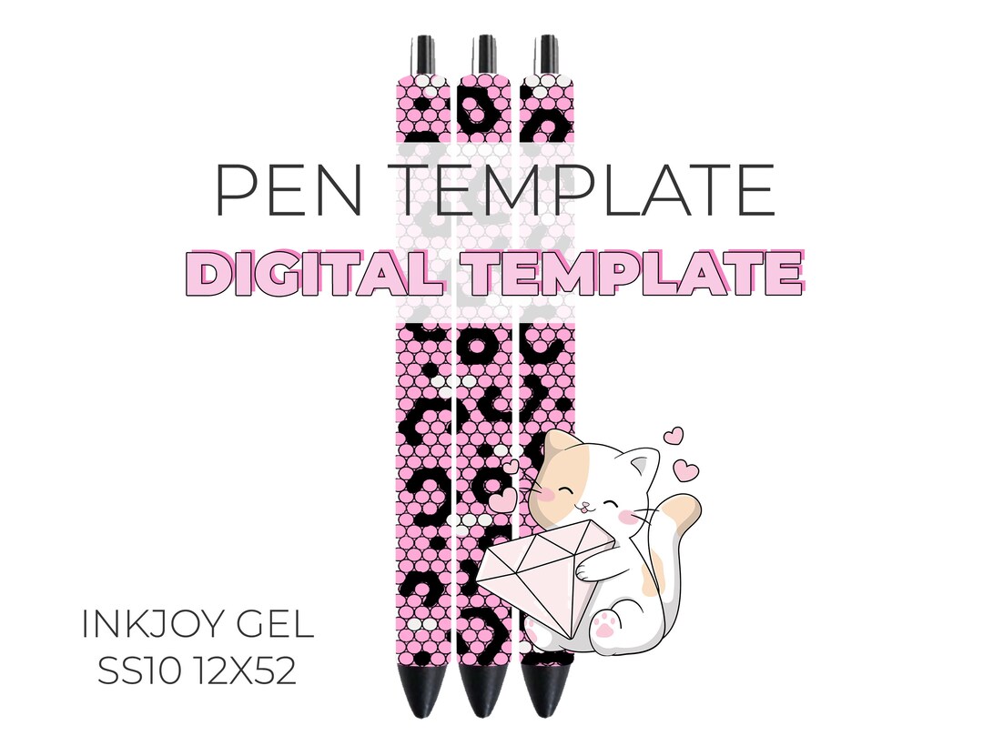 Pink Leopard Rhinestone Digital Template Inkjoy Gel SS10 12x52 - Etsy