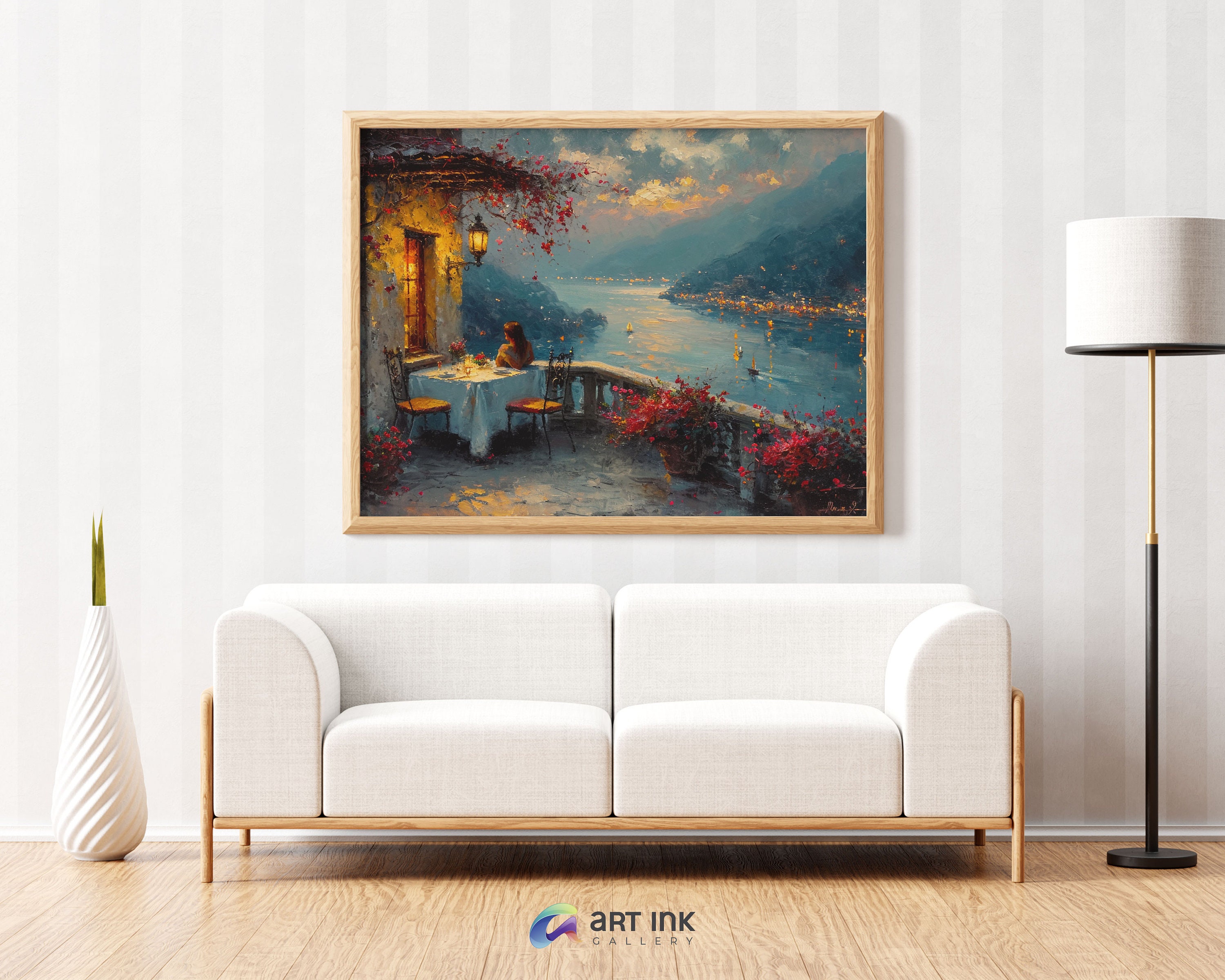 PRINTABLE Digital Downloadable Wall Art & TV Art Frame 28 Files Lakeside Reflections at Dusk SV ...