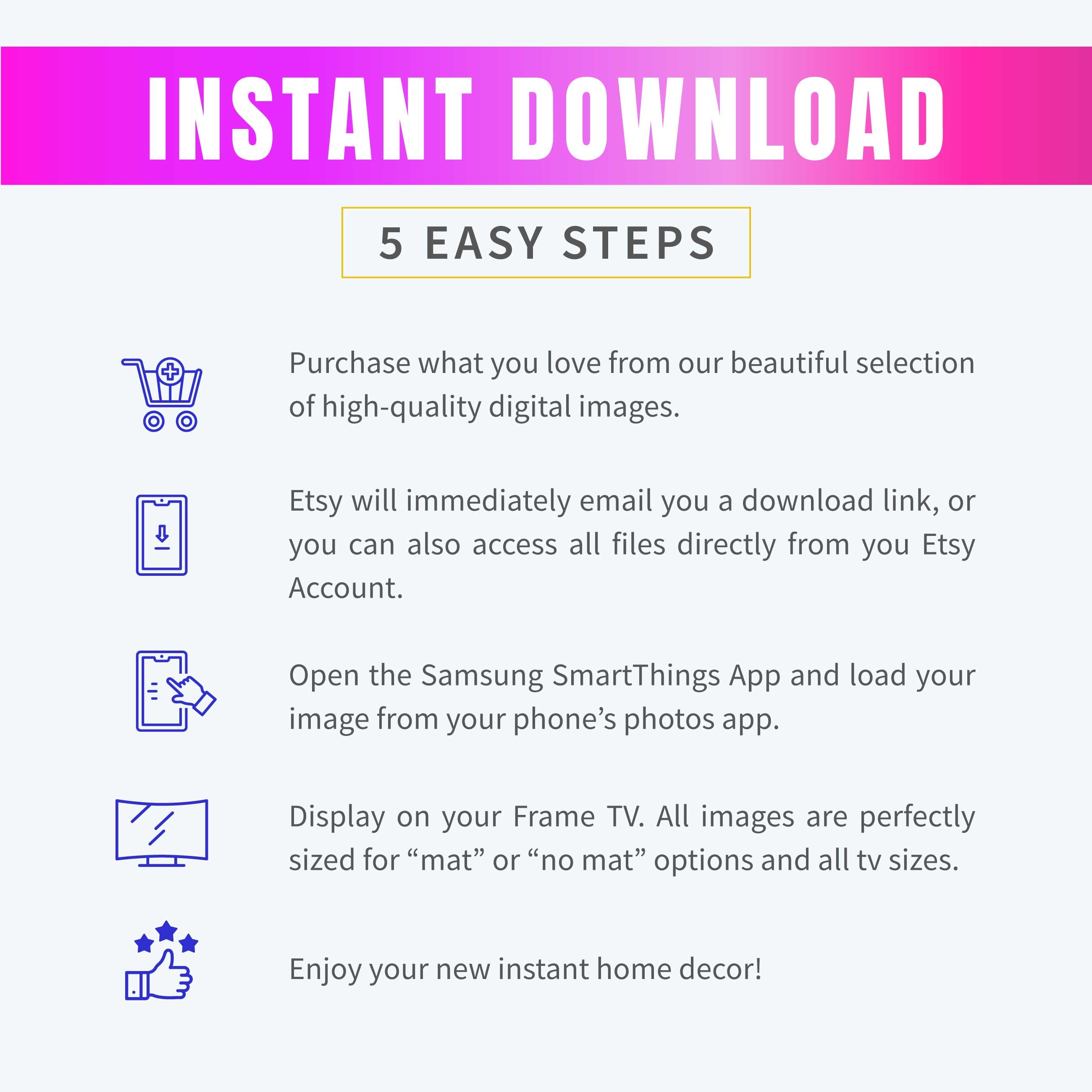 PRINTABLE Digital Downloadable Wall Art & TV Art Frame 28 Files ...
