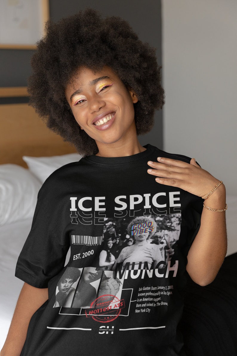 Ice Spice World Munch Bootleg Black Tee Shirt Munch Ice Spice Unisex T ...