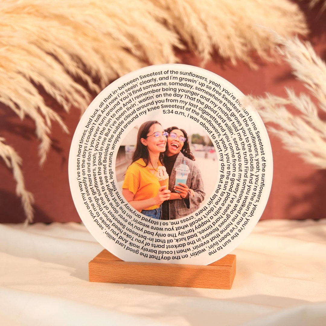 Personalized Song Lyrics Acrylic Photo Frame - Valentine's Gift - Etsy