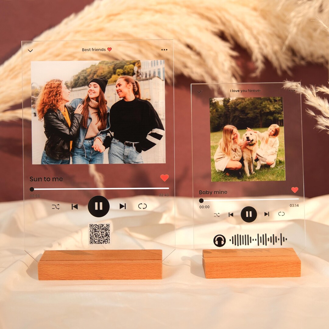 Personalized Song Acrylic Plaque With Photo & Wooden Stand - Etsy