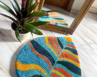 Rubber Plant Leaf Rug Custom Tufted Rugs Home Decor - Etsy