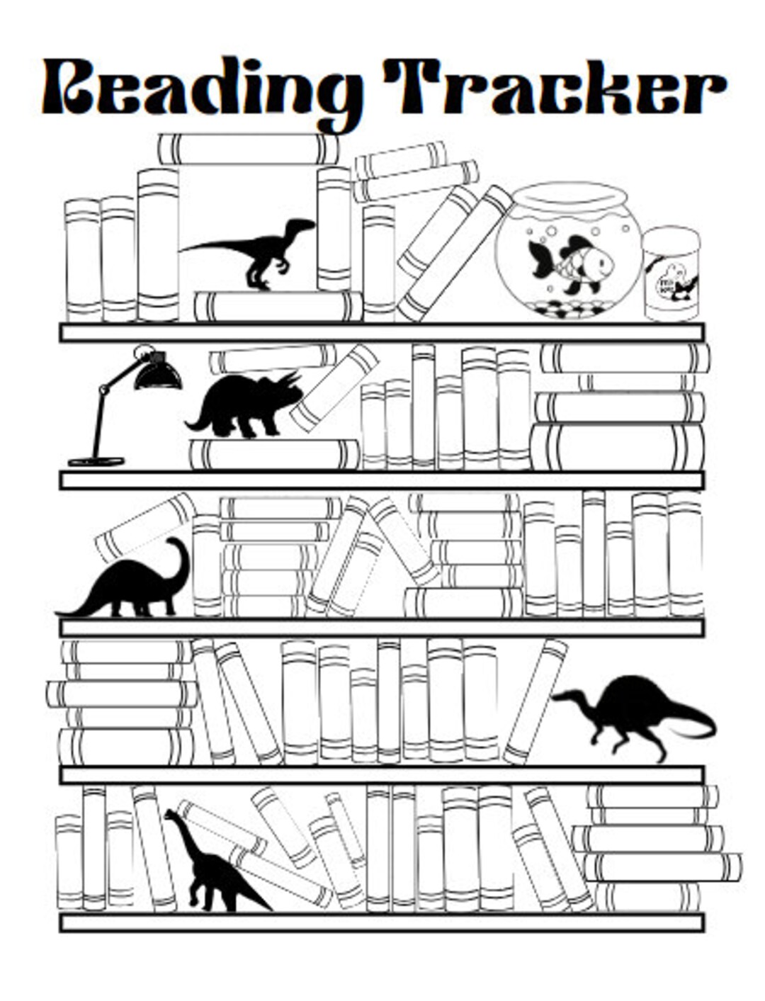 Dinosaur Themed Kids Reading Tracker - Etsy