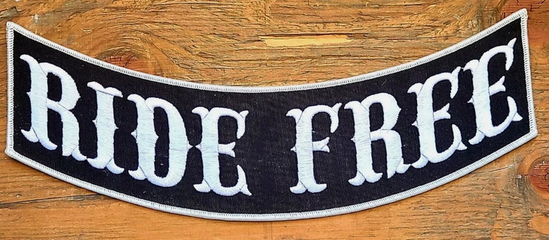 RIDE FREE Biker Rocker Patch Embroidered Mc Jacket Vest Cut Punk Jacket ...