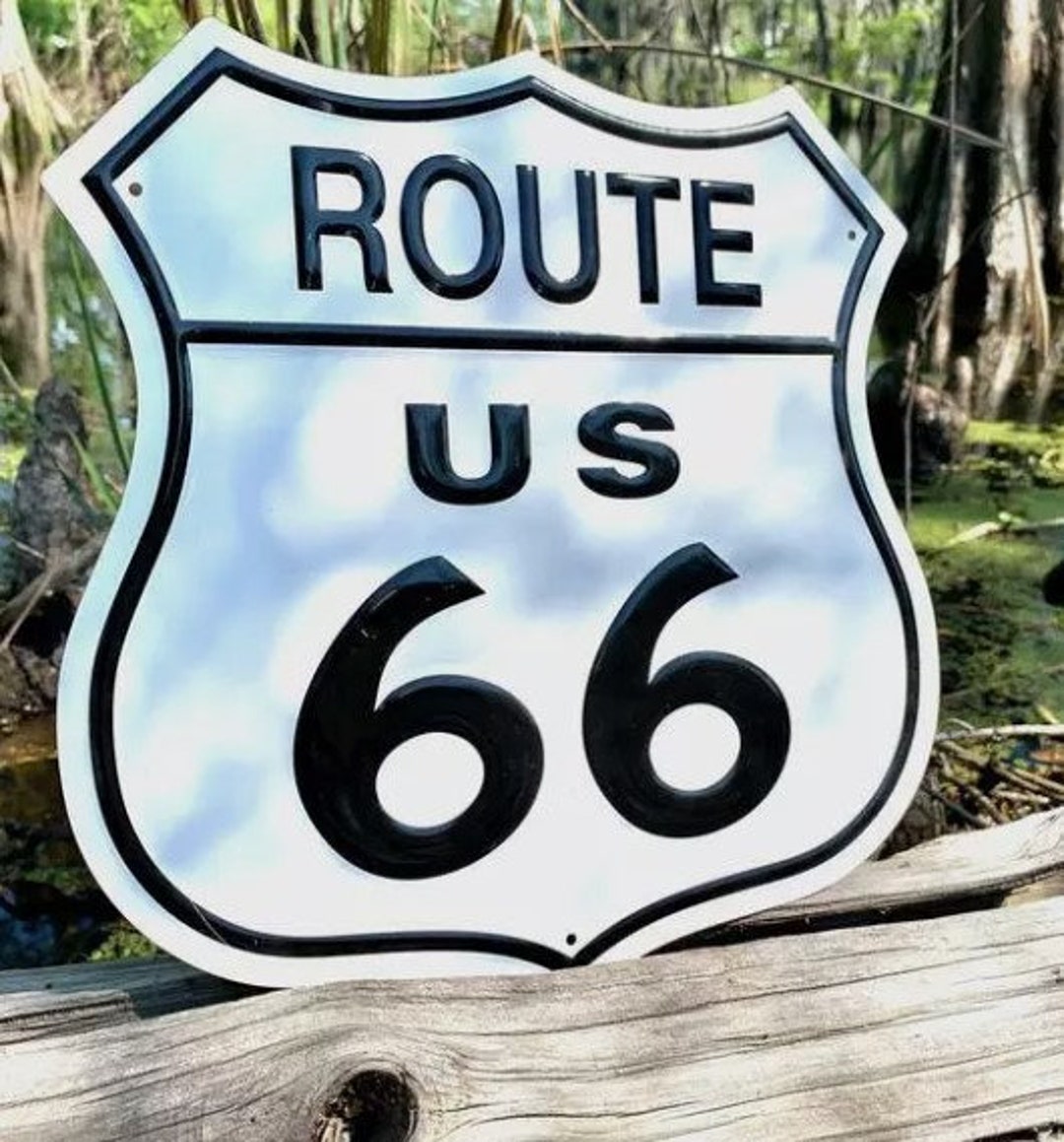 Road Route 66 TIN SIGN Motorcycle Harley Biker Vintage Office Garage ...