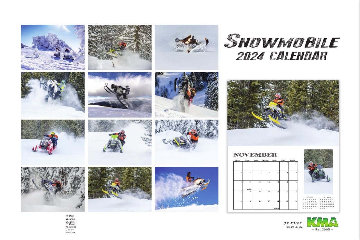 2024 SNOWMOBILE WALL CALENDAR Snowmobiling Gift for Him Under 20 Gear ...