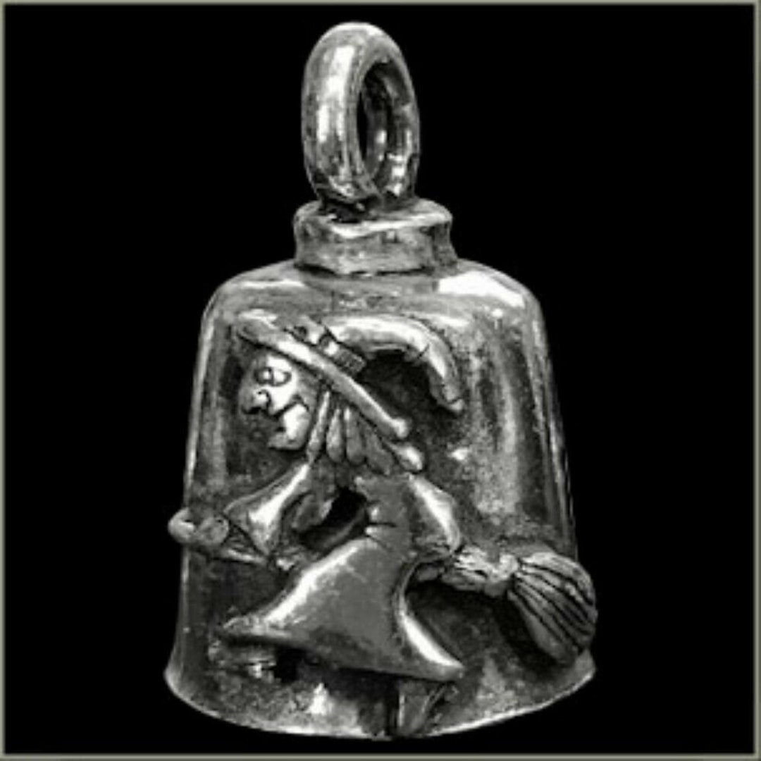 WITCH on BROOM Gremlin® Bell Original Motorcycle Fits Harley Luck Ride ...