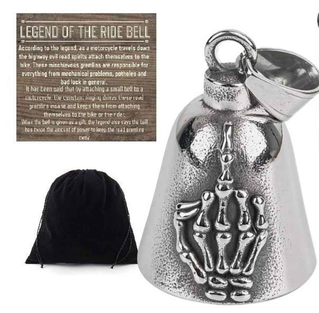 Middle Finger Skeleton RIDE BIKER BELL Fits All Motorcycles Harley ...