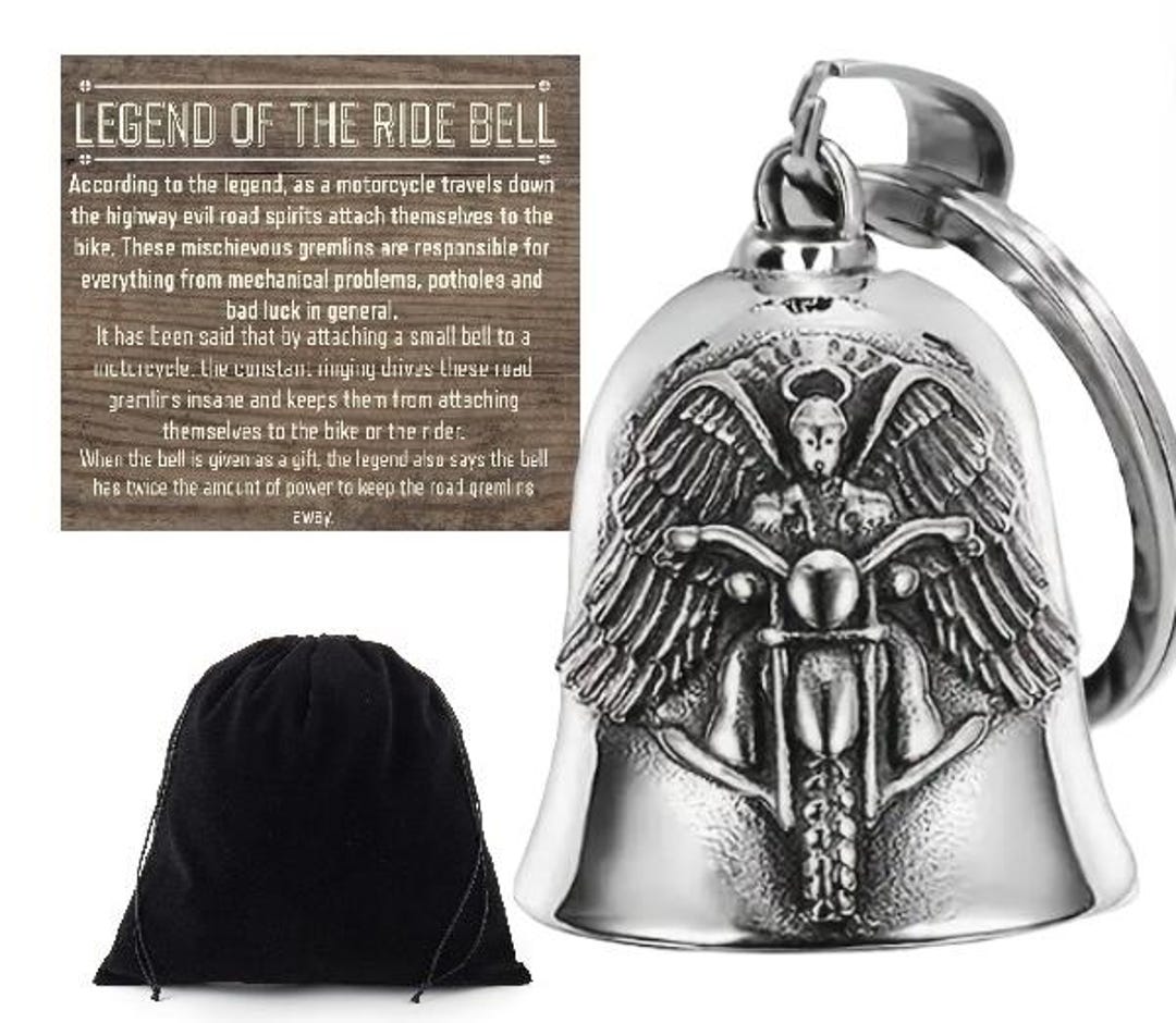 Guardian Angel on MC RIDE BELL Charm Fits All Motorcycles Harley Gift ...