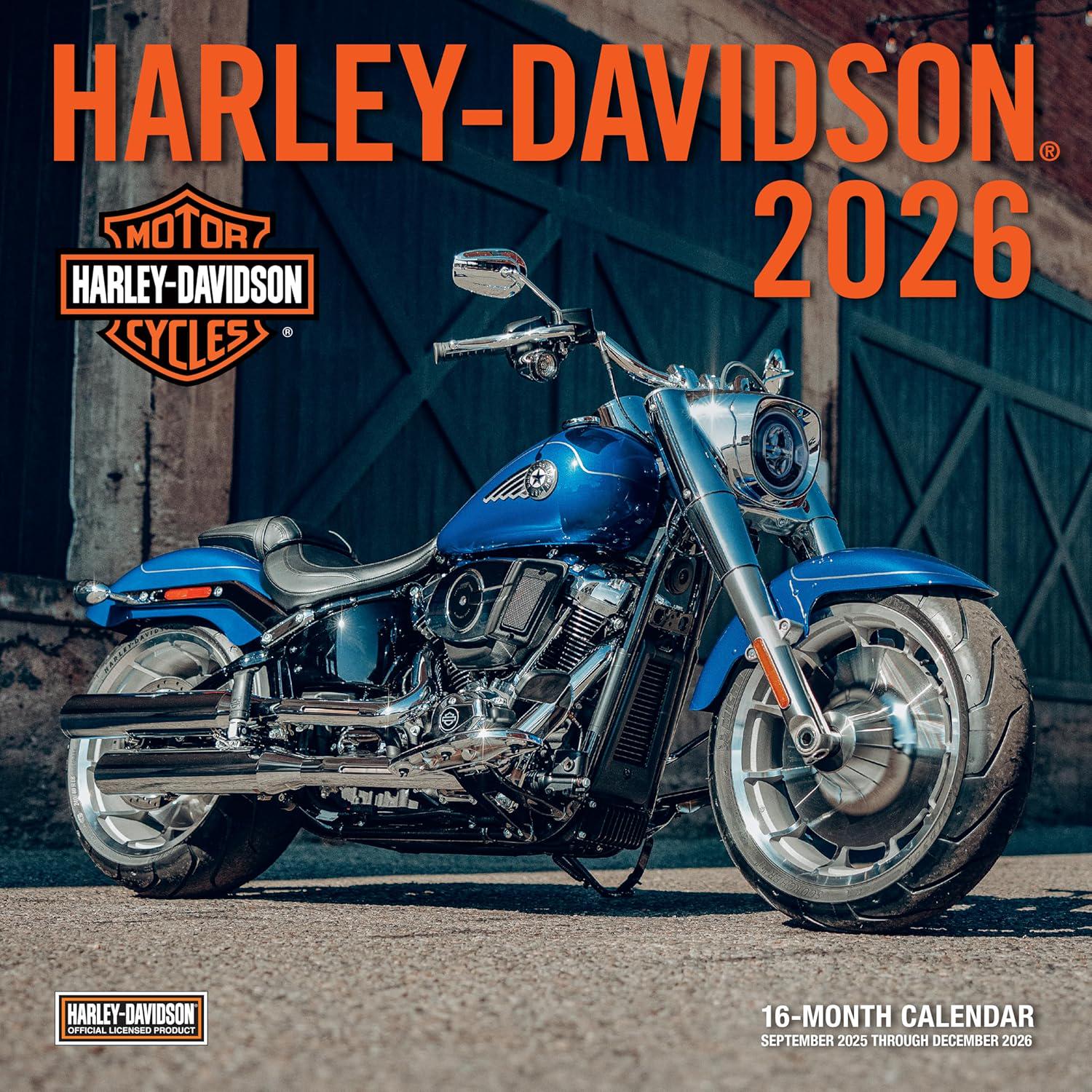 2026 HARLEY-DAVIDSON Motorcycle 12x12 Wall Calendar - 16 Months Fat Boy ...