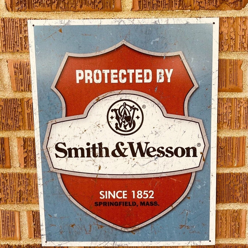 Protected by Smith and Wesson Sign - Etsy