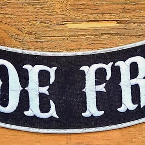 RIDE FREE Biker Rocker Patch Embroidered Mc Jacket Vest Cut Punk Jacket ...